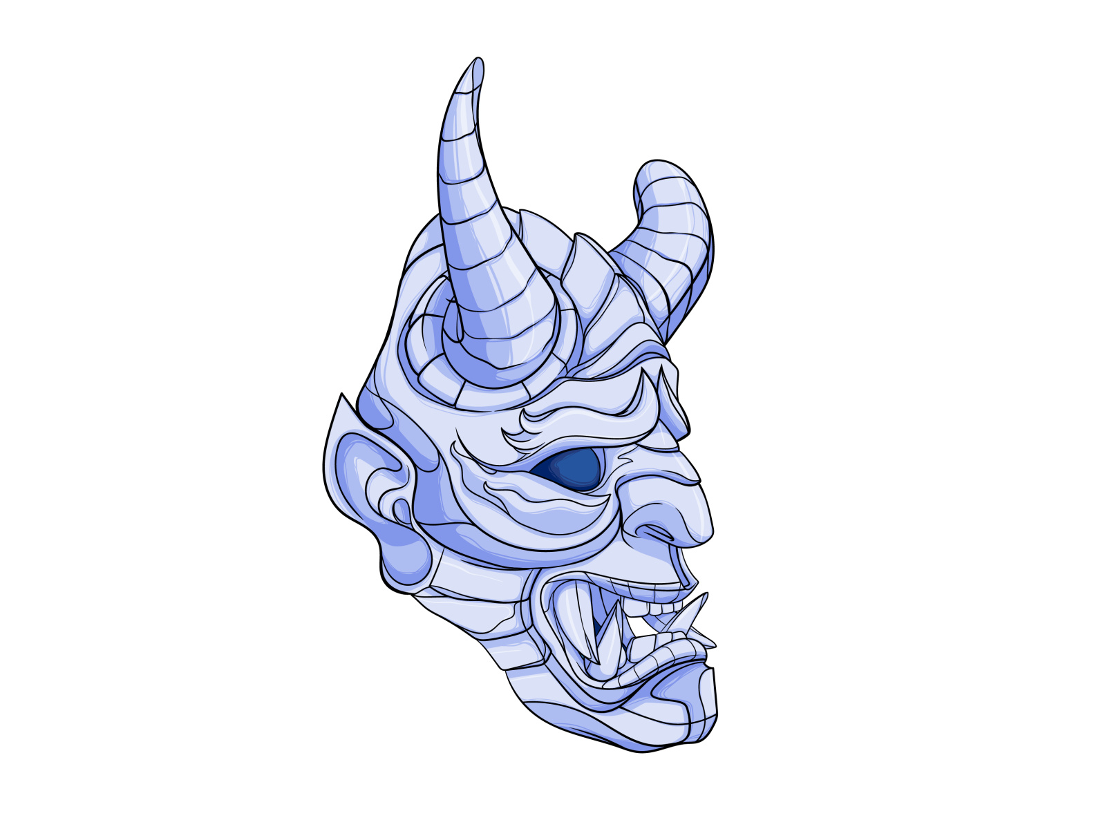 Silver Oni by Tridiy Arts on Dribbble