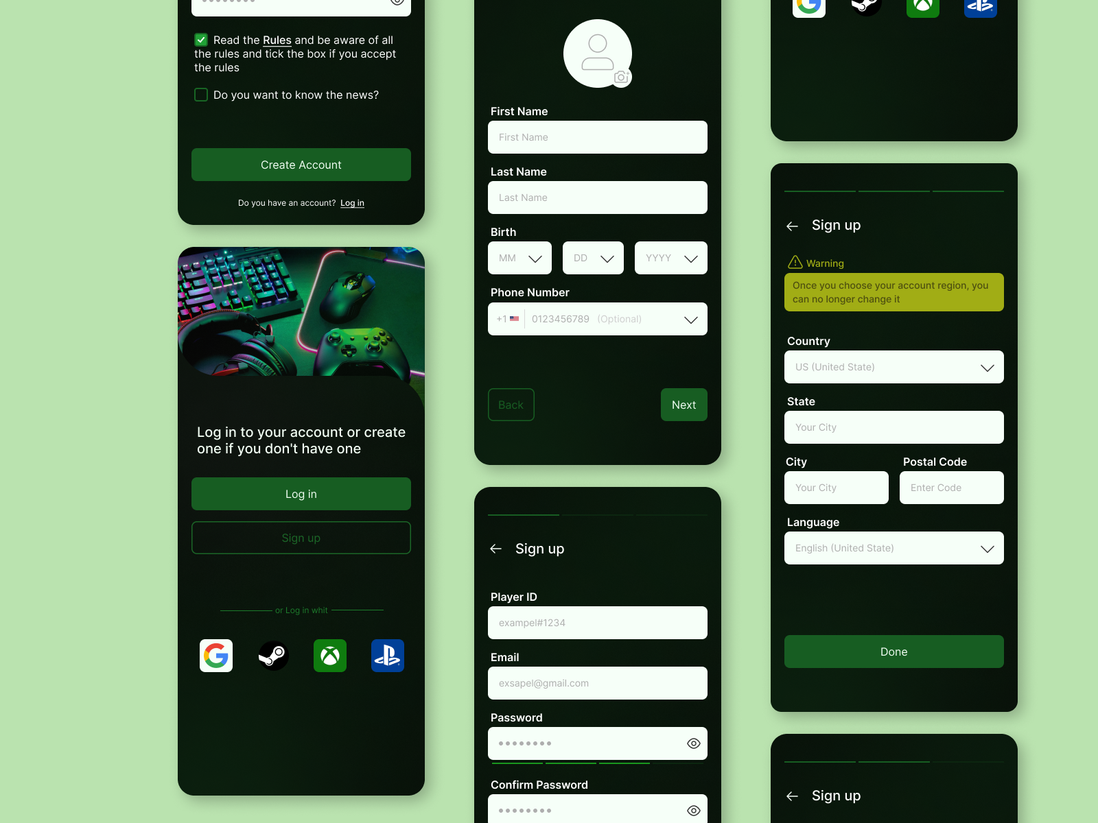 Game store registration page Made with figma by Mohammadreza Lotfi on ...