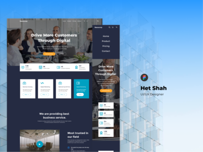Dark Corporate Website UI by Het Shah on Dribbble