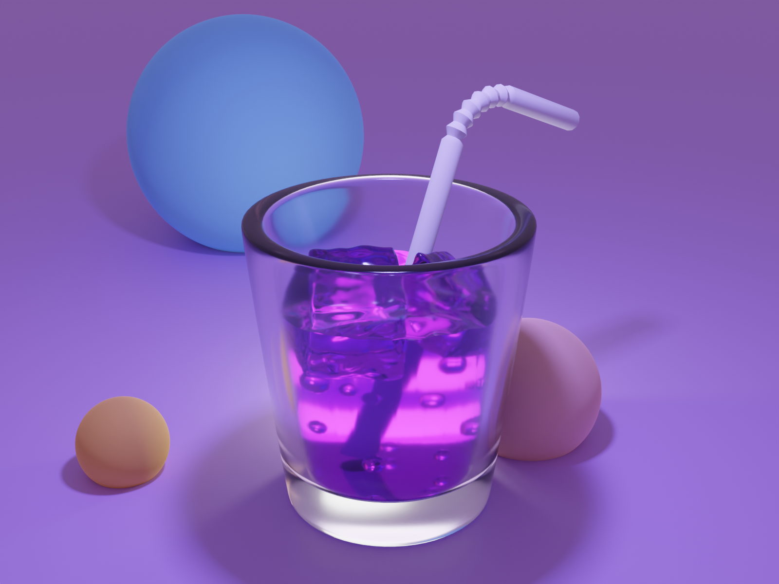 3D Glass with Ice Cubes by Anushrav Rathi on Dribbble