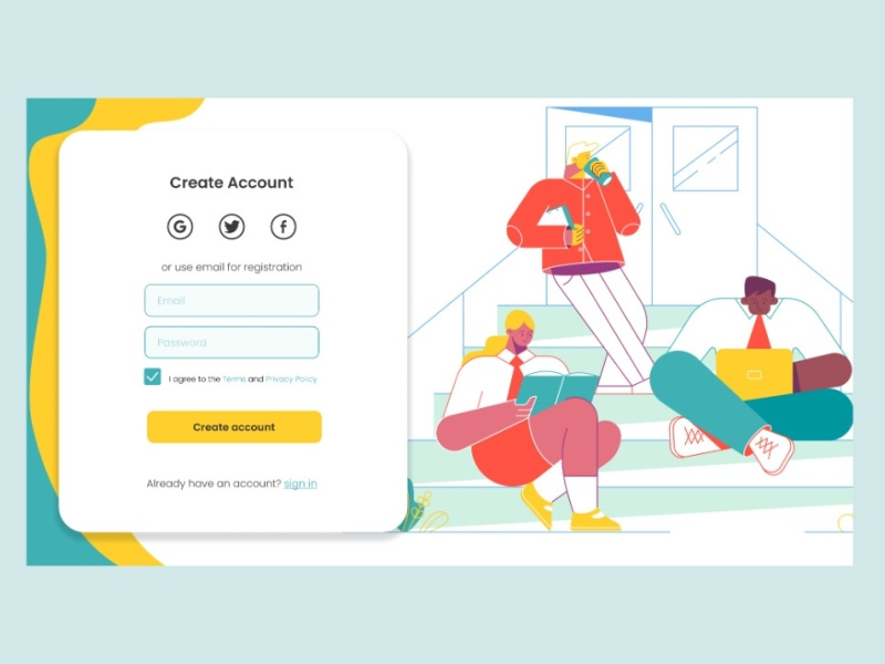 Sign up form by Kubrah Alawiye on Dribbble