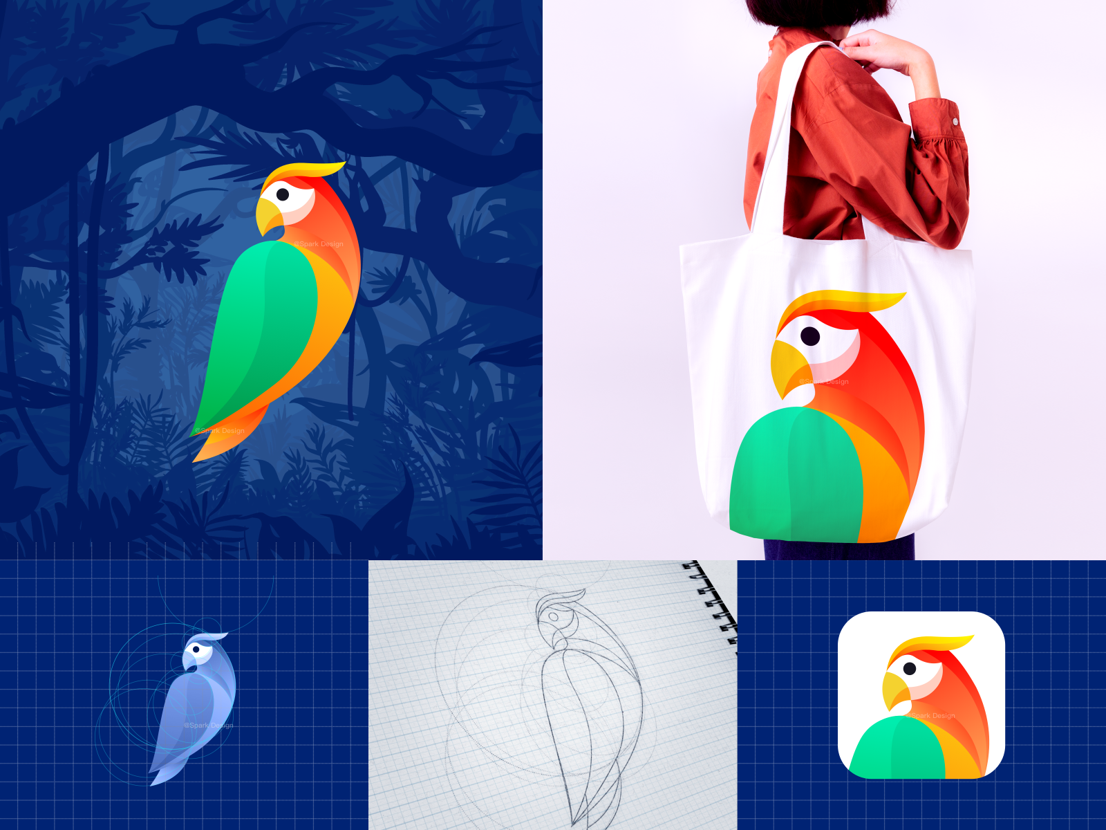 Parrot Reading - Brand Logo Design by 合作+微信Spark6025 for RED on Dribbble