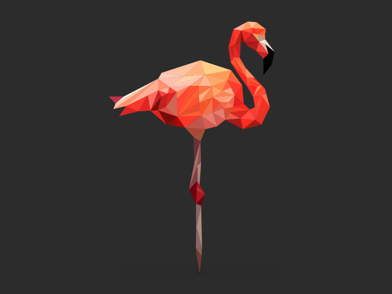 Low Poly Flamingo by Mie Nordlund Pedersen on Dribbble