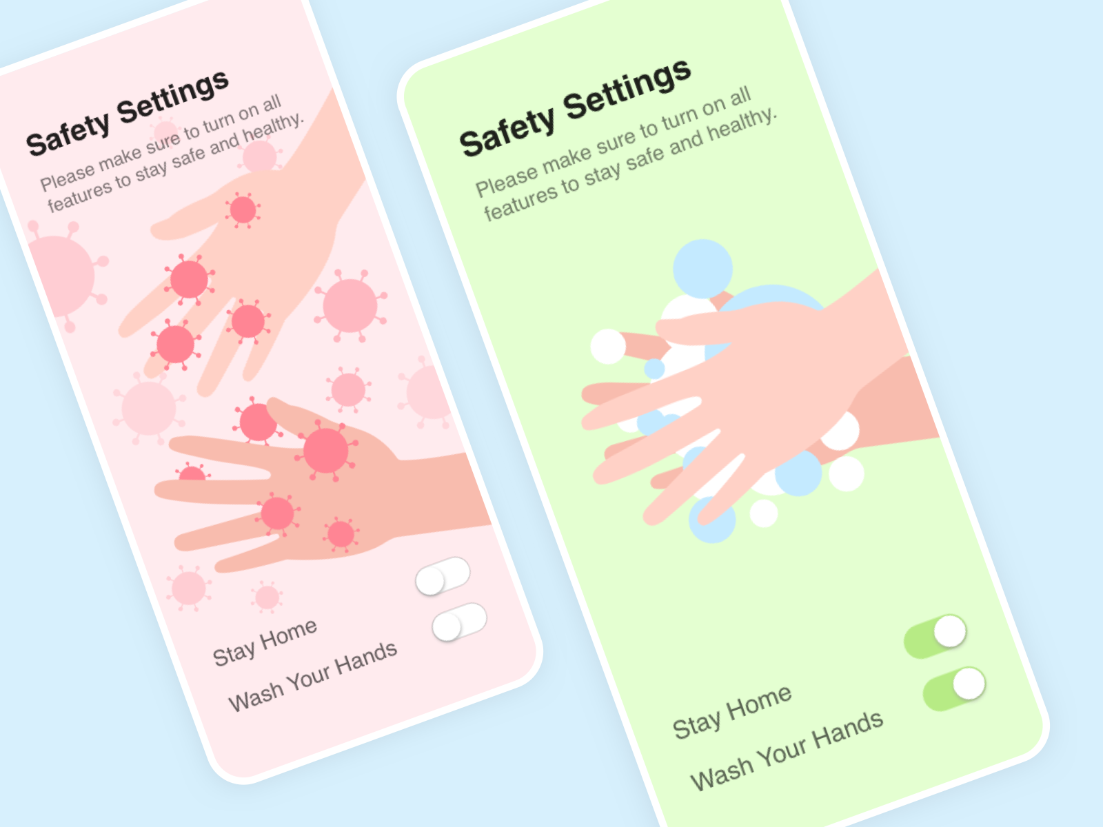 DailyUI 015 - Safety Settings Switch Buttons by Azadeh on Dribbble
