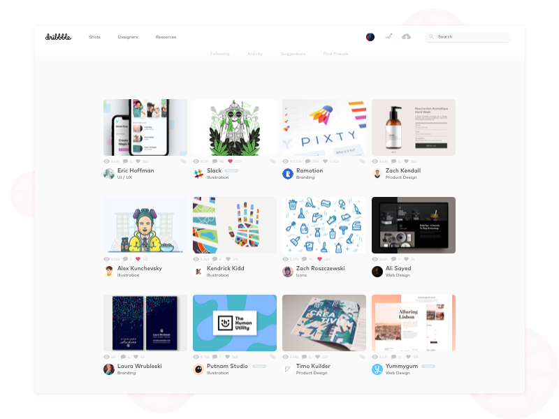 Dribbble Reimagined - x2 dribble invites by Zach Kendall on Dribbble