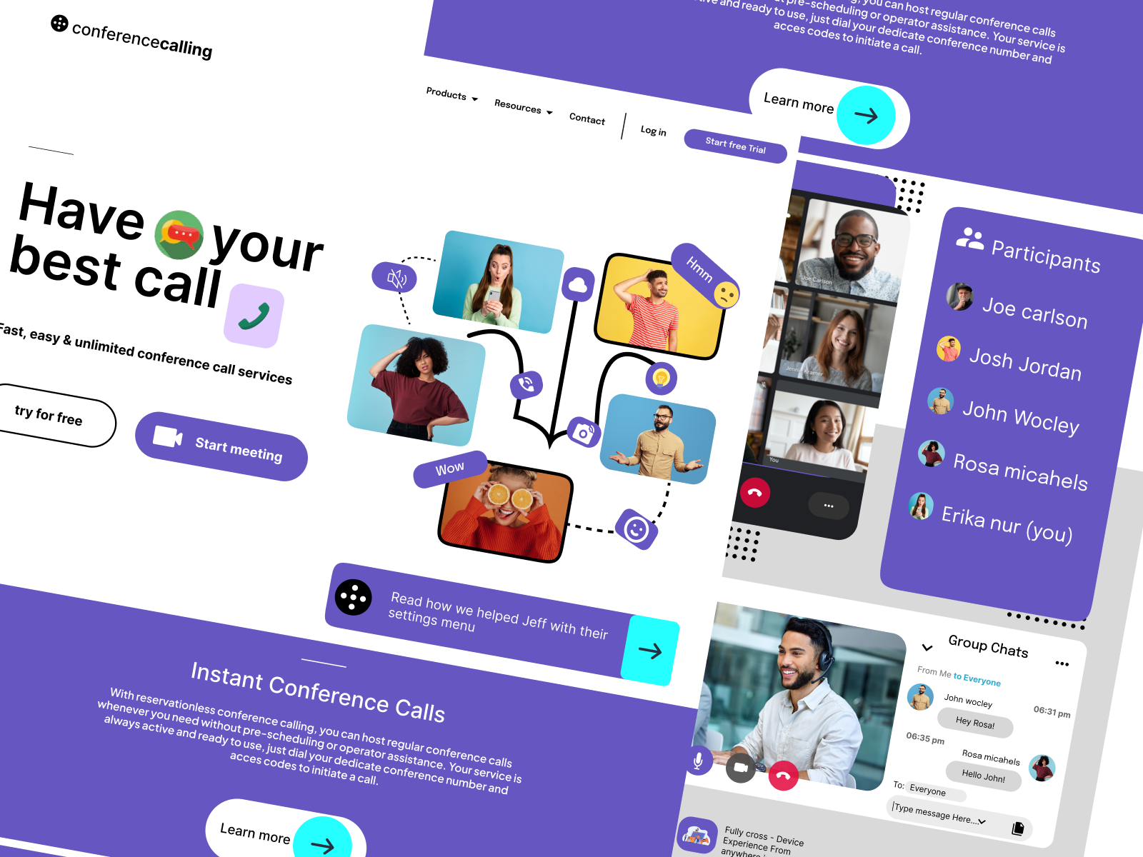 Conference calling | Web design by Abiyan Putra on Dribbble
