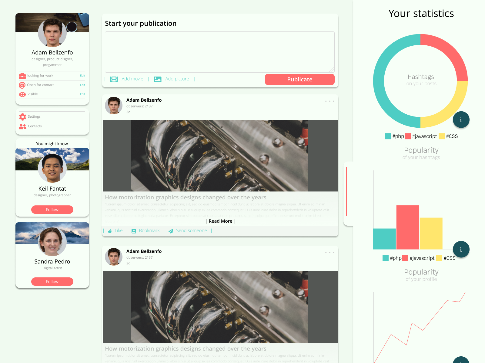 Daily UI #6 Profile by Kacper Borowiec on Dribbble