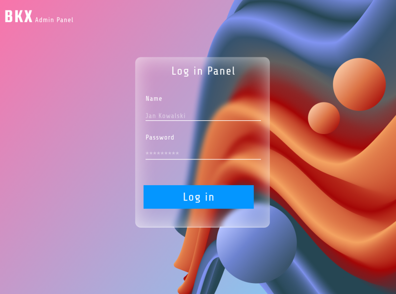 Log in Panel by Kacper Borowiec on Dribbble