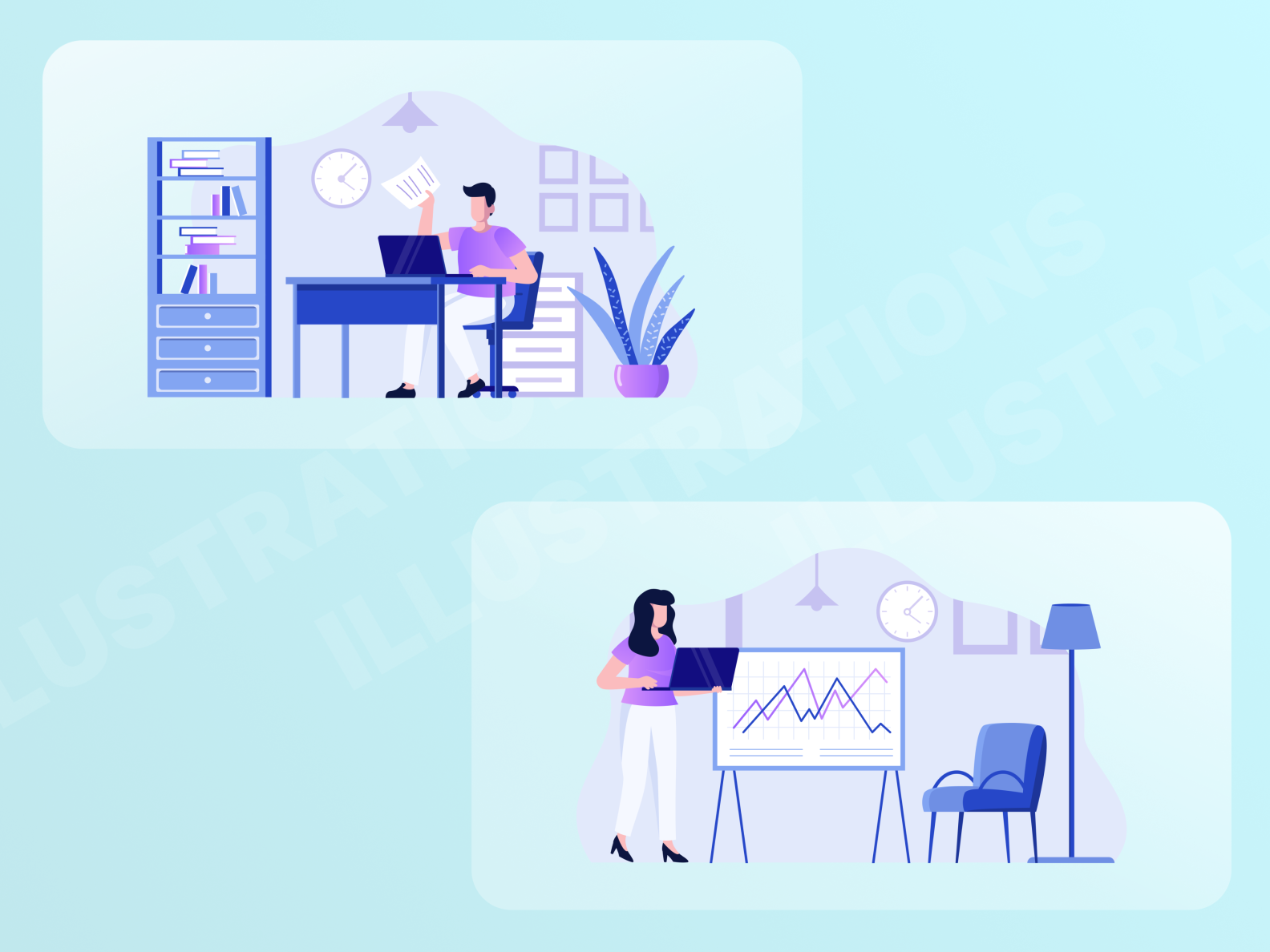 Office Illustrations by Backend Brigade on Dribbble
