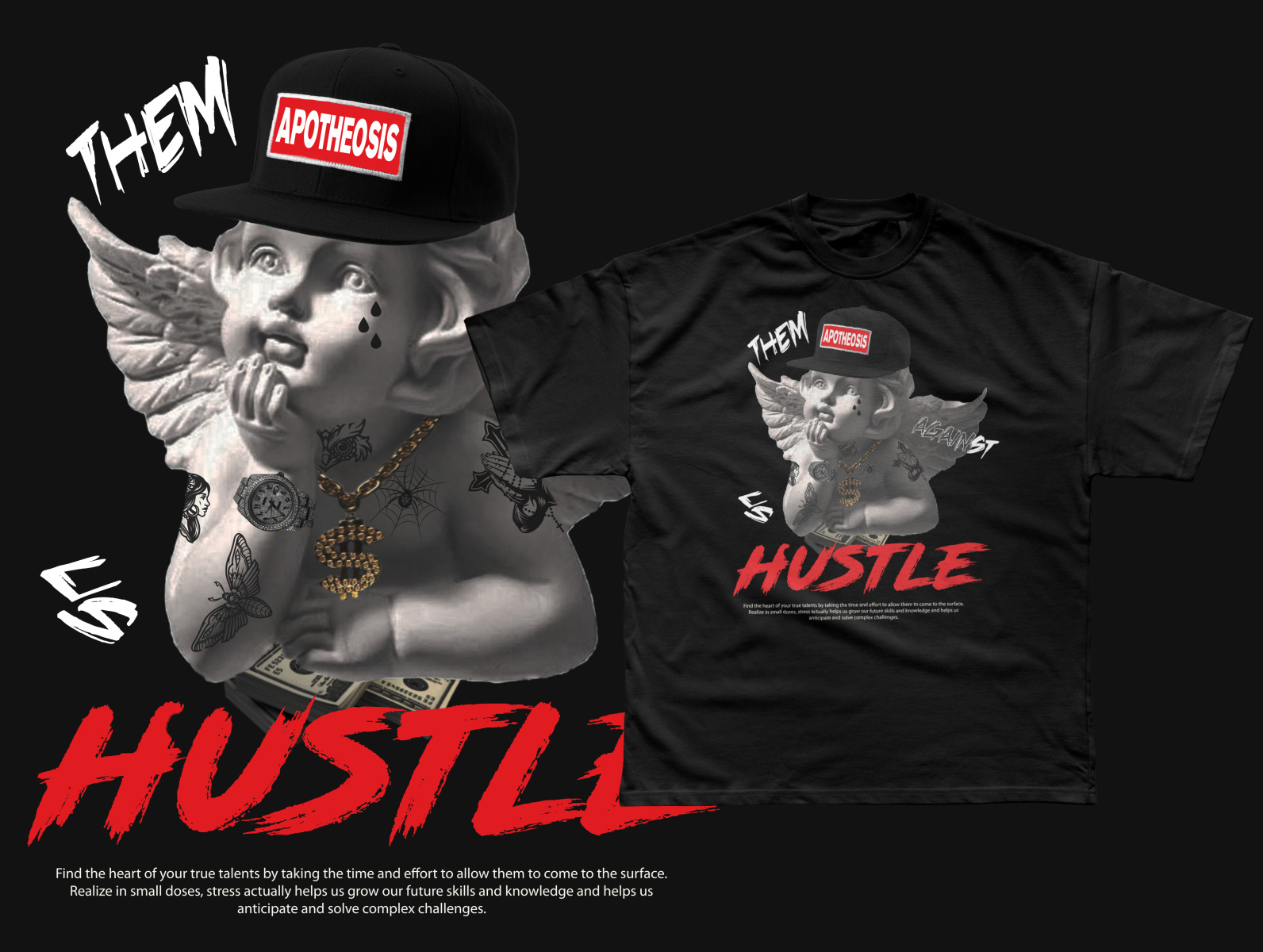Hustle Streetwear T-Shirt Design by Abdullah Iftikhar on Dribbble