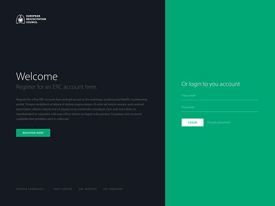MyERC Login page by Nielsen Ramon on Dribbble
