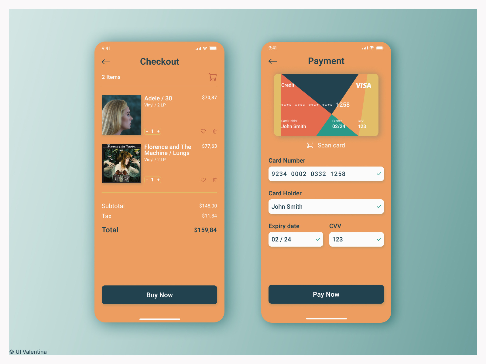 Credit Card Checkout Form #dailyui 002 by Valentina on Dribbble
