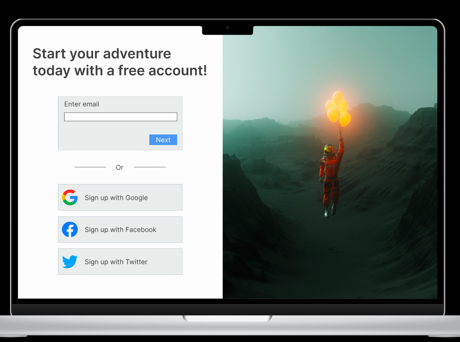 Daily UI 001 - Sign-up Page by David Powell on Dribbble