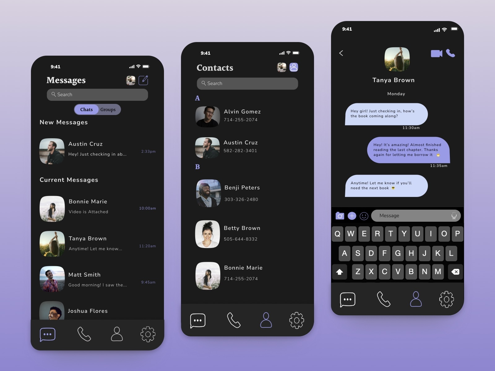 Messenger App Screens by Elsie Aviles on Dribbble