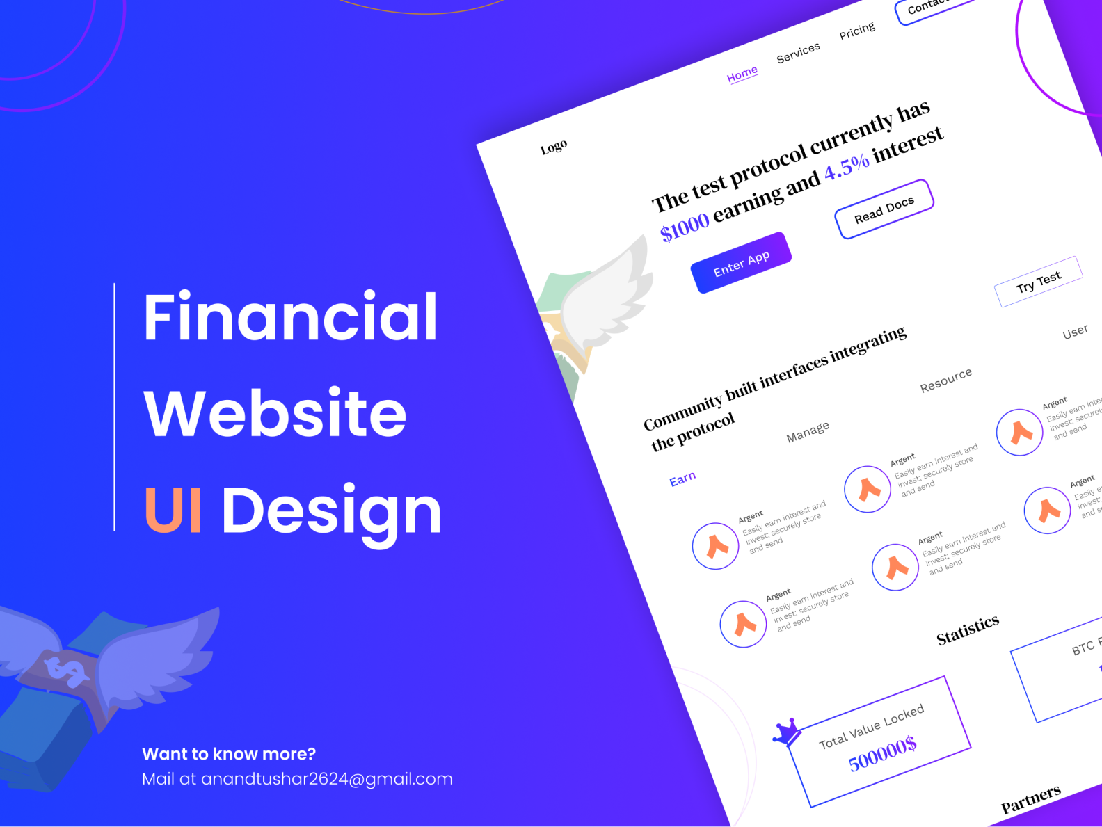 Creative Fintech landing page: Light theme by Tushar Anand on Dribbble