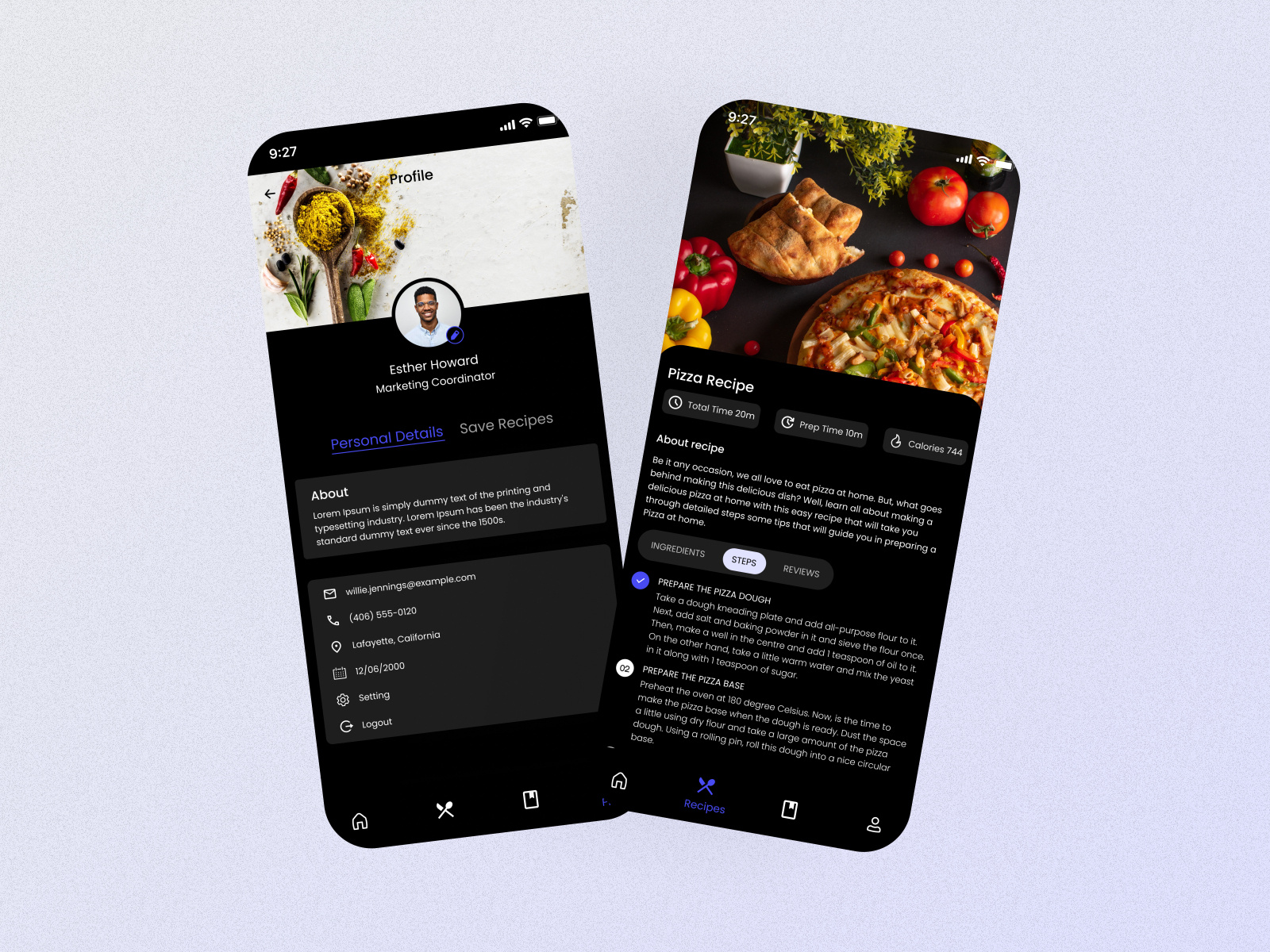 Food Recipe Application by Nautilus Techlabs on Dribbble