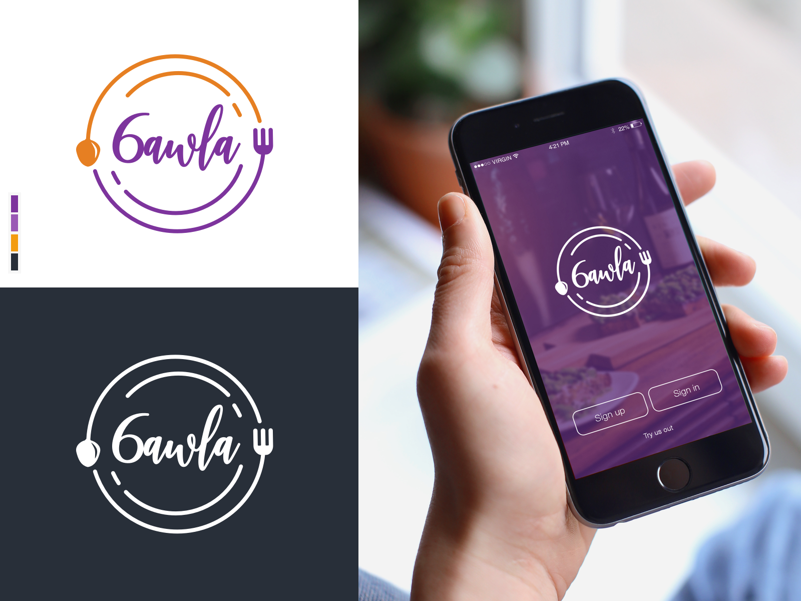 6awla | Logo concept for restaurant reservations app by Volmact on Dribbble