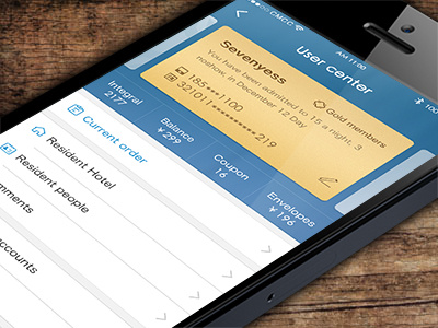 User Center by sevenyess on Dribbble
