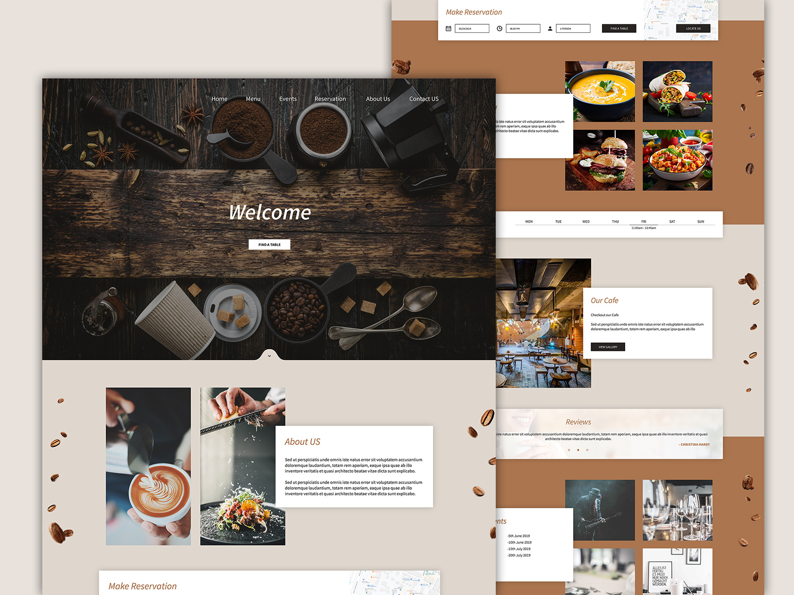 Cafe Web UI by Ankit Gajjar on Dribbble