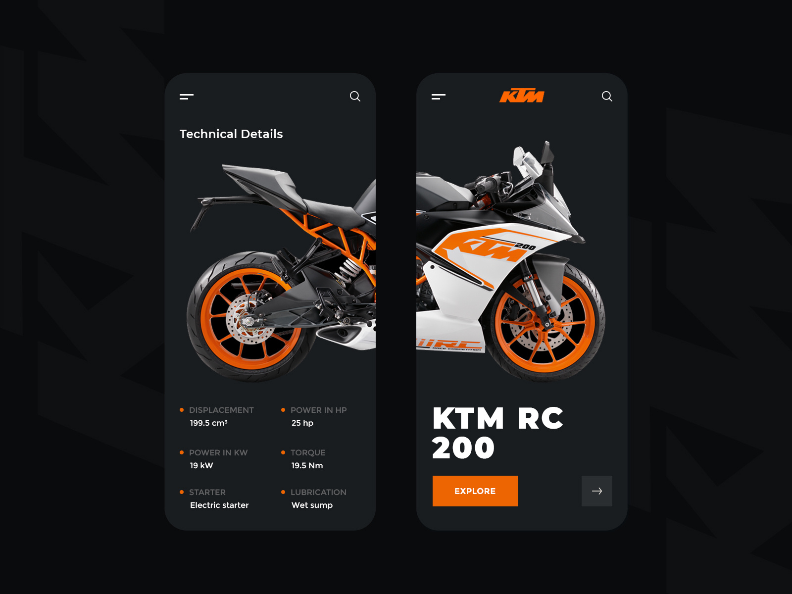 Bike UI Design by Ronak Panchal on Dribbble