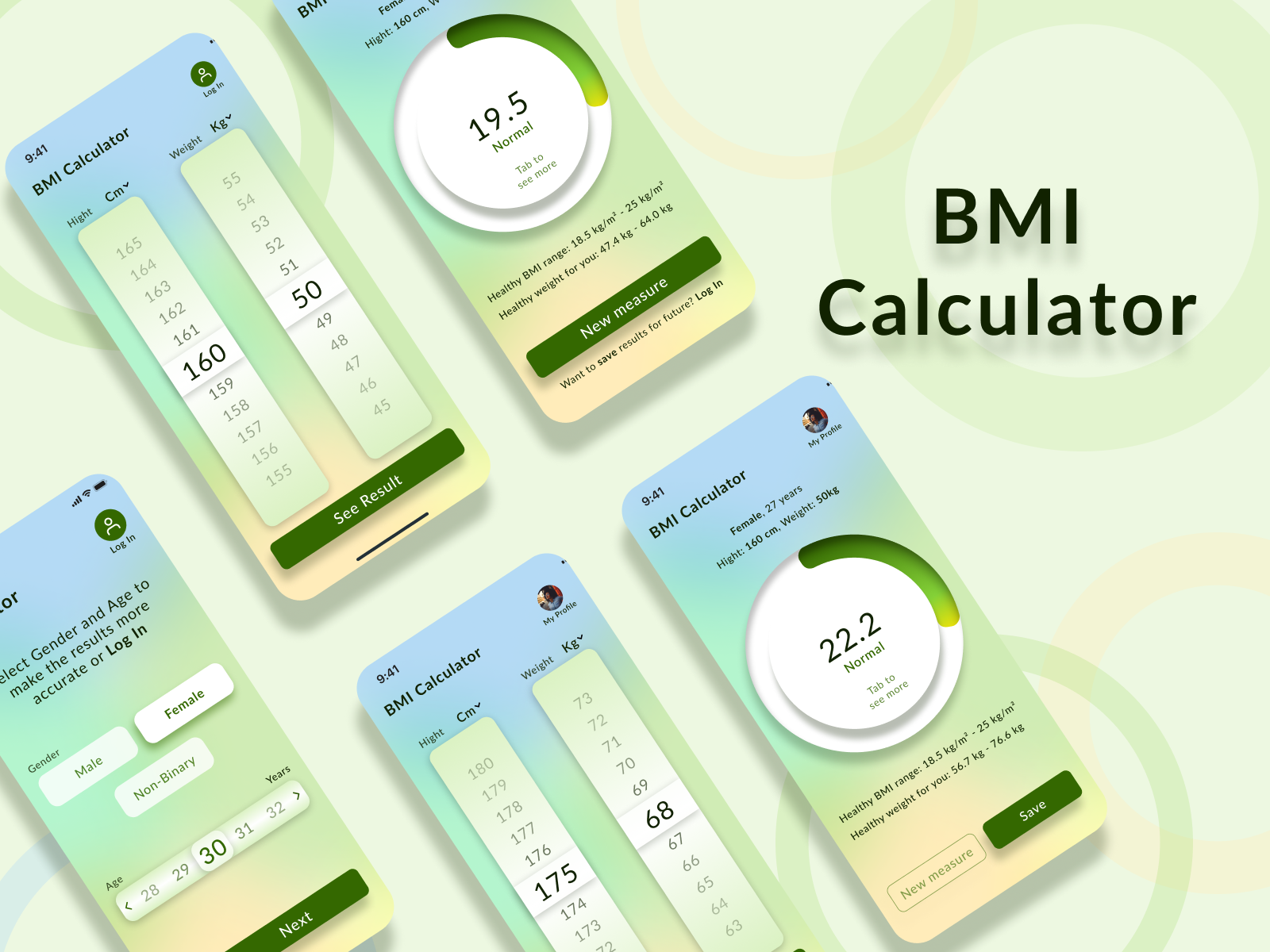 BMI Calculator App by Yana Abdulaeva on Dribbble