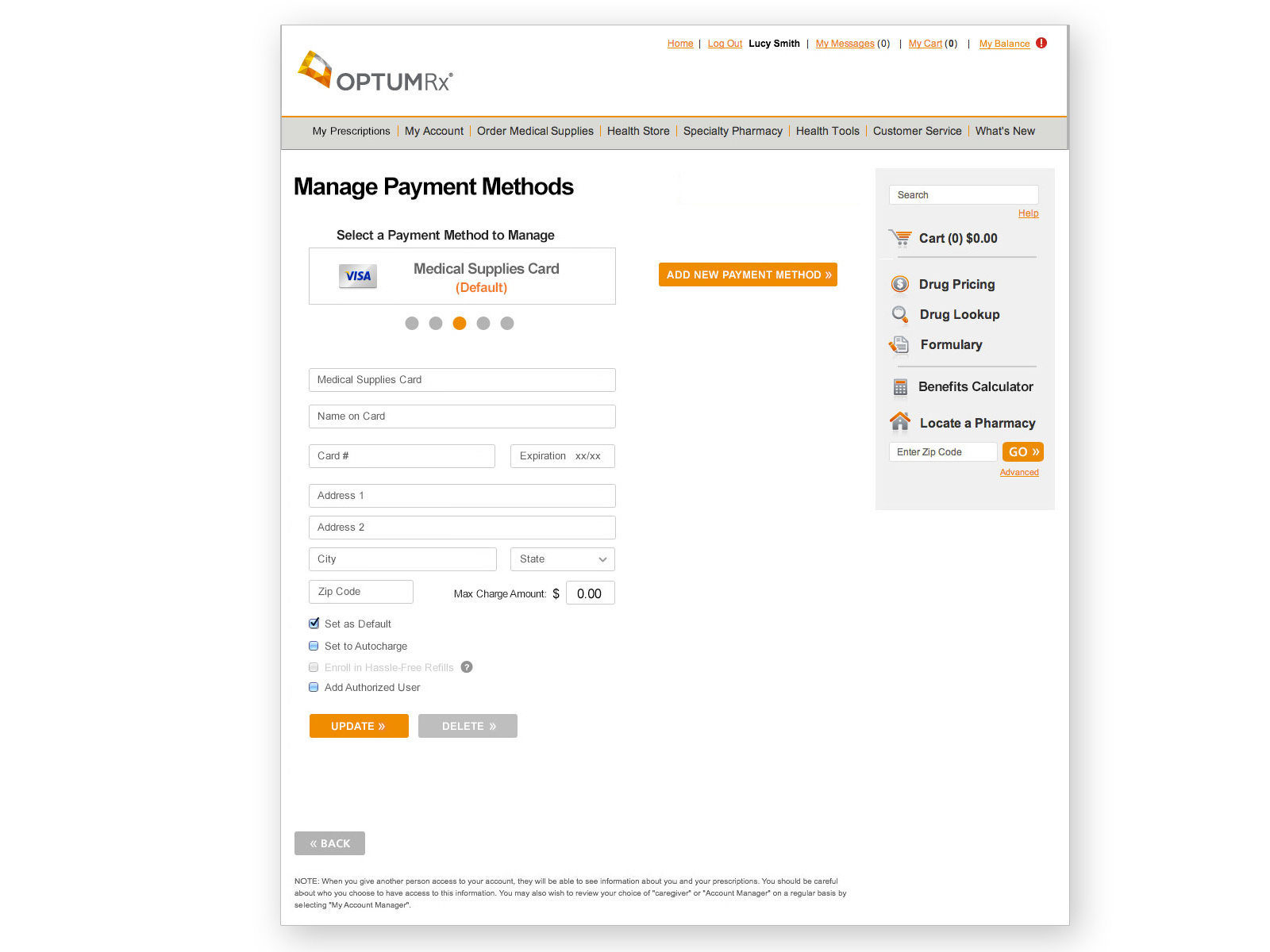 Optum RX Payment Screen by Matt Lavallee on Dribbble