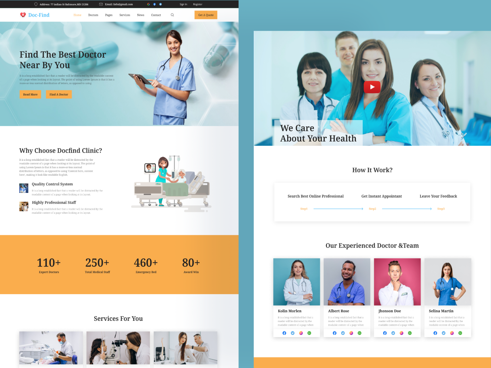 Hospital landing page by Sanjana Surovi Meem on Dribbble