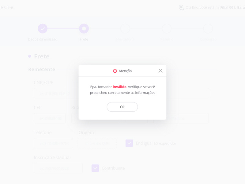error message by Eric Cerqueira on Dribbble