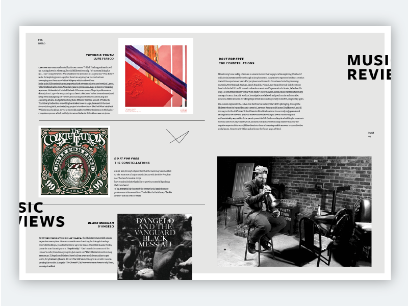 Music Review Spread by Britton Stipetic on Dribbble