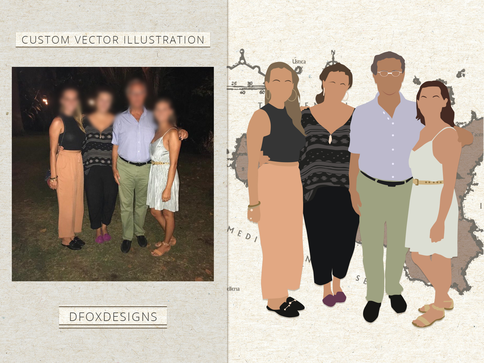 Custom Vector Family Illustration by David Fox on Dribbble
