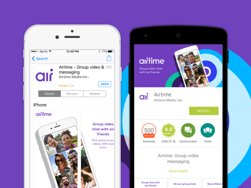 Airtime - App Store Screens by Stephanie Golik for Jakt on Dribbble