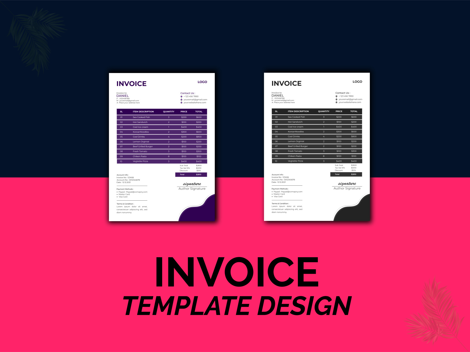 Invoice Template Design by Hasan Ahmad Khan on Dribbble