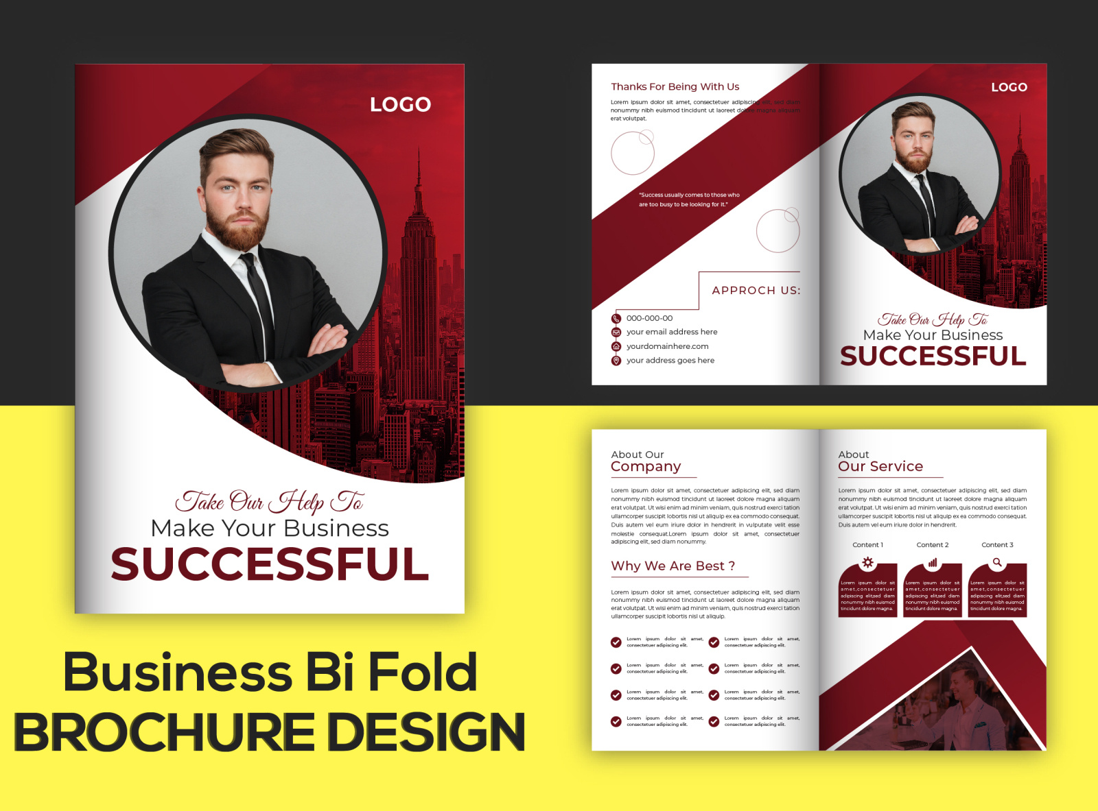 Corporate Bi FOLD Brochure Template Design by Hasan Ahmad Khan on Dribbble
