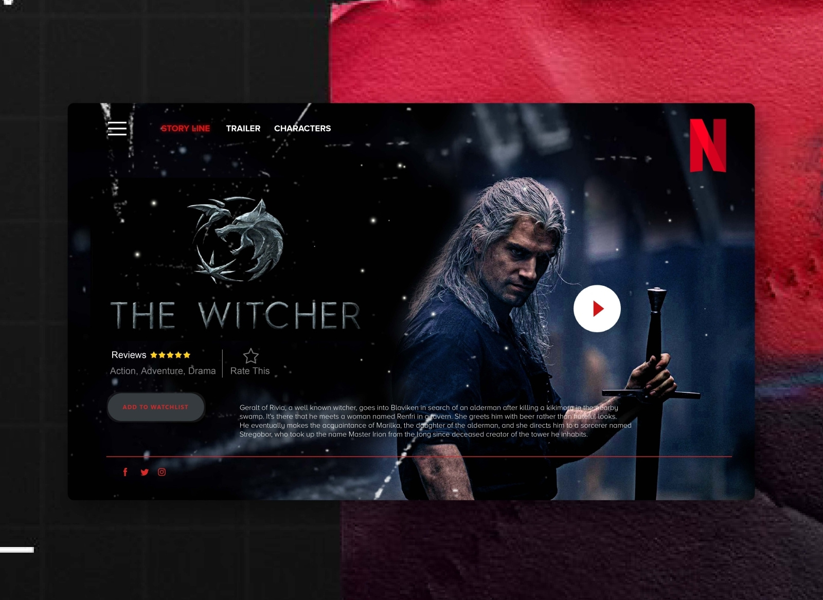 The Witcher Series - Web Concept by Nevena Savic on Dribbble