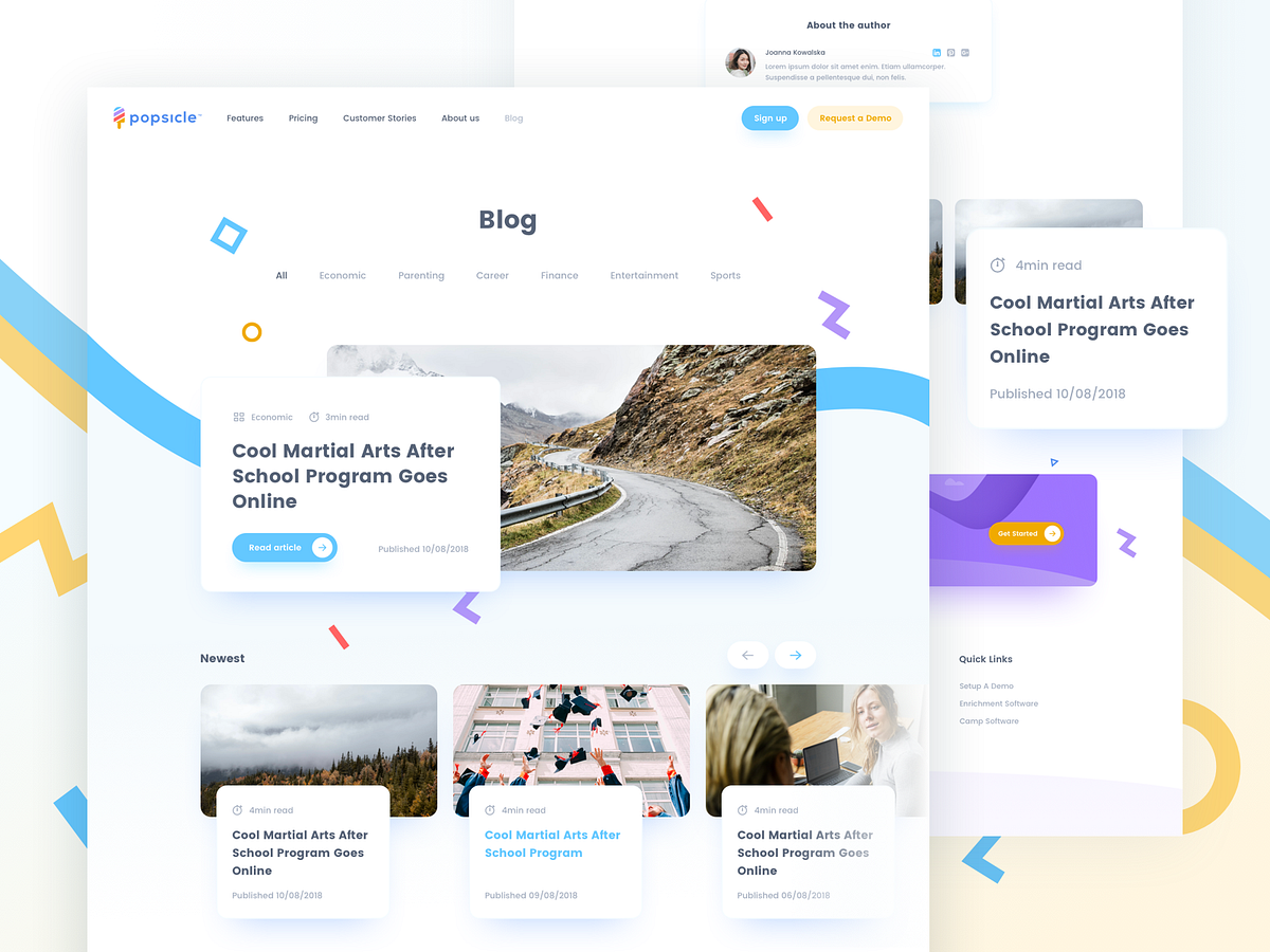 Blog & Article pages by Damian Komoński on Dribbble