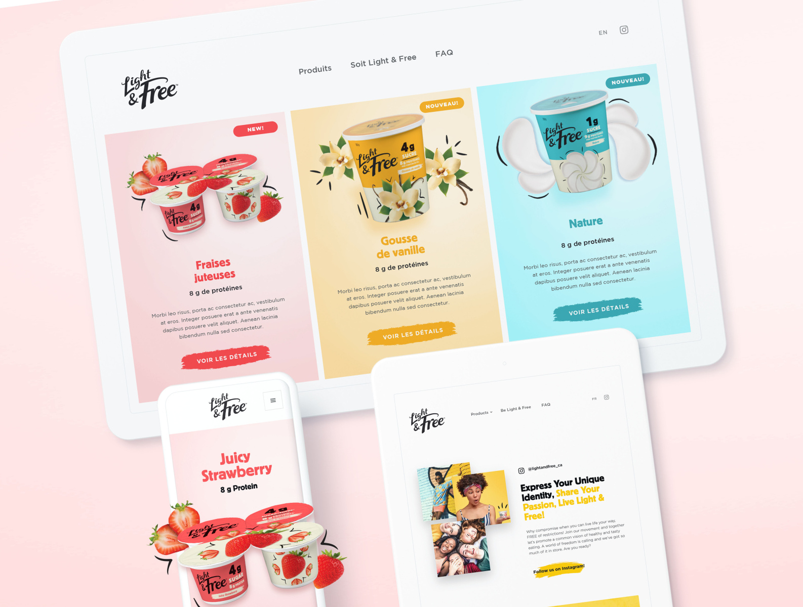 Light & Free - Danone website by Felix Bourdon on Dribbble