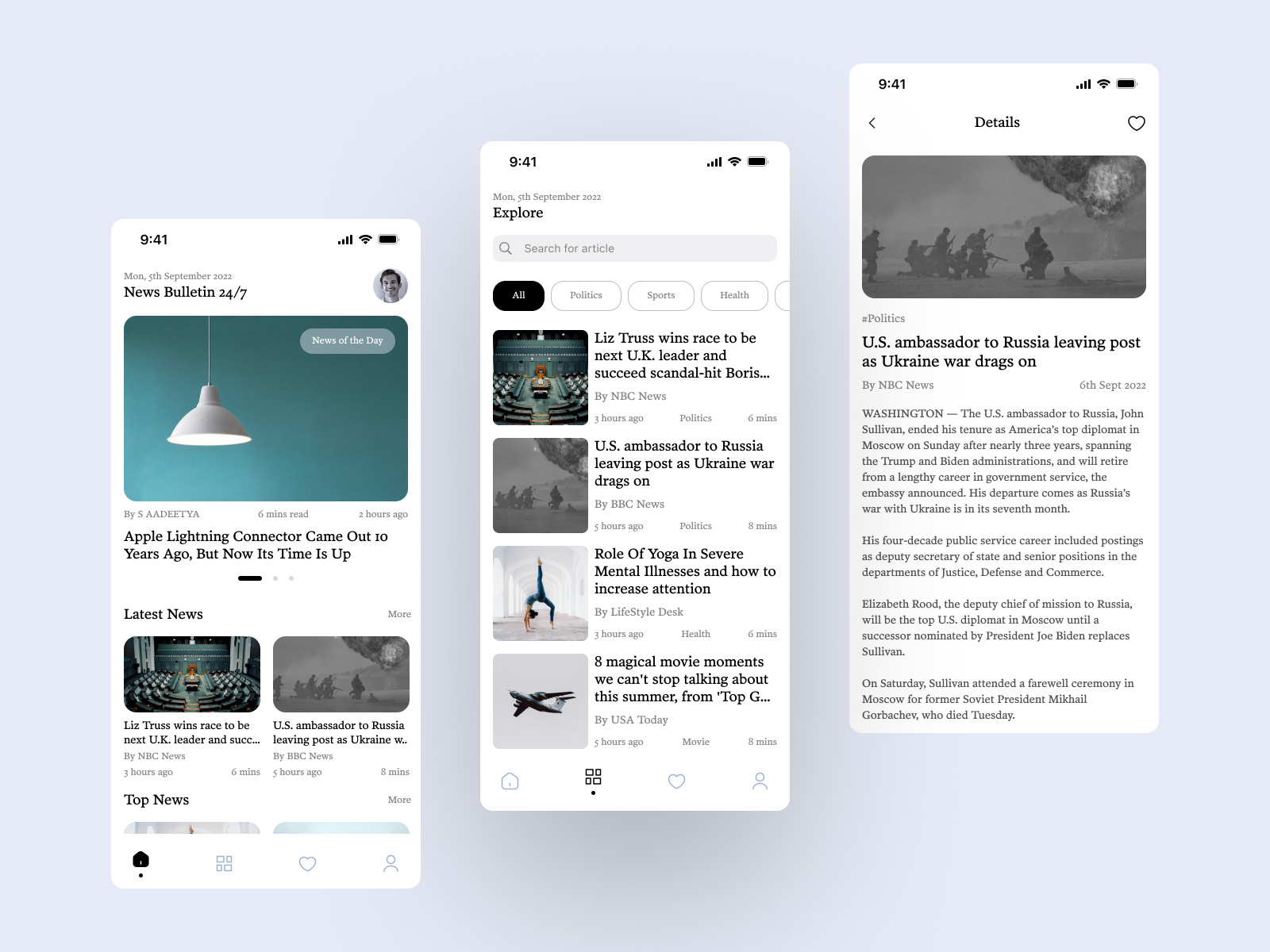 News App Design by Sourav Das Shuvo on Dribbble