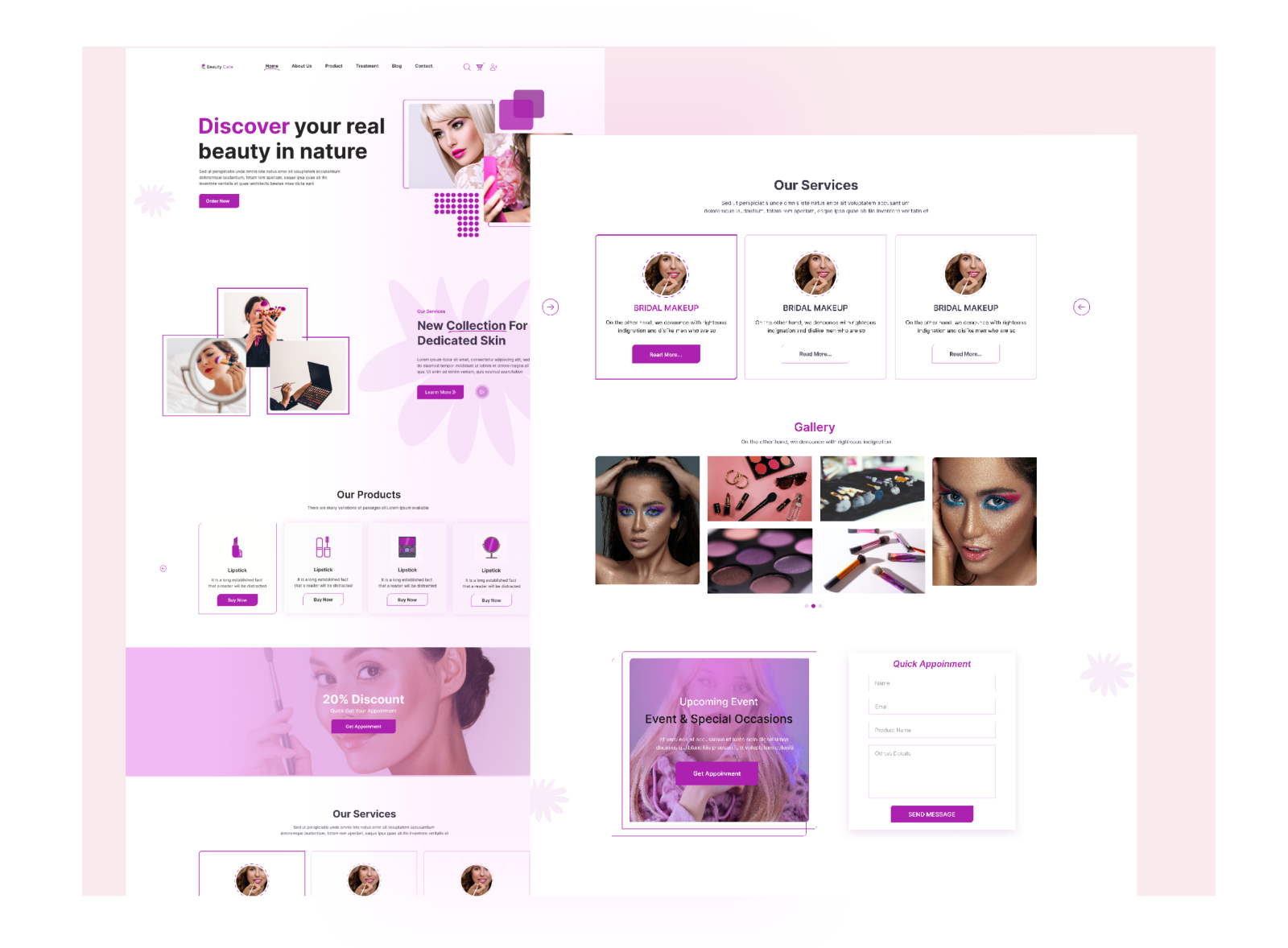 Makeup Related Web Landing Page Design by Rafia Sultana on Dribbble