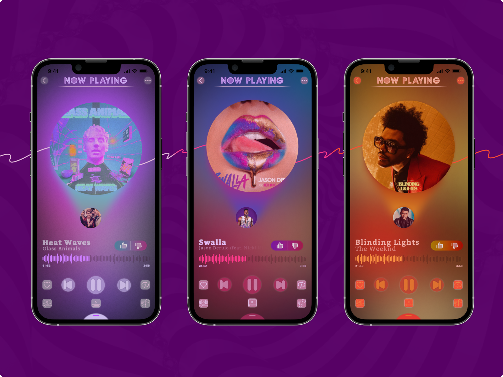 Music App - MusicDose (Listening screen variations) by Eldar Jafarov on ...