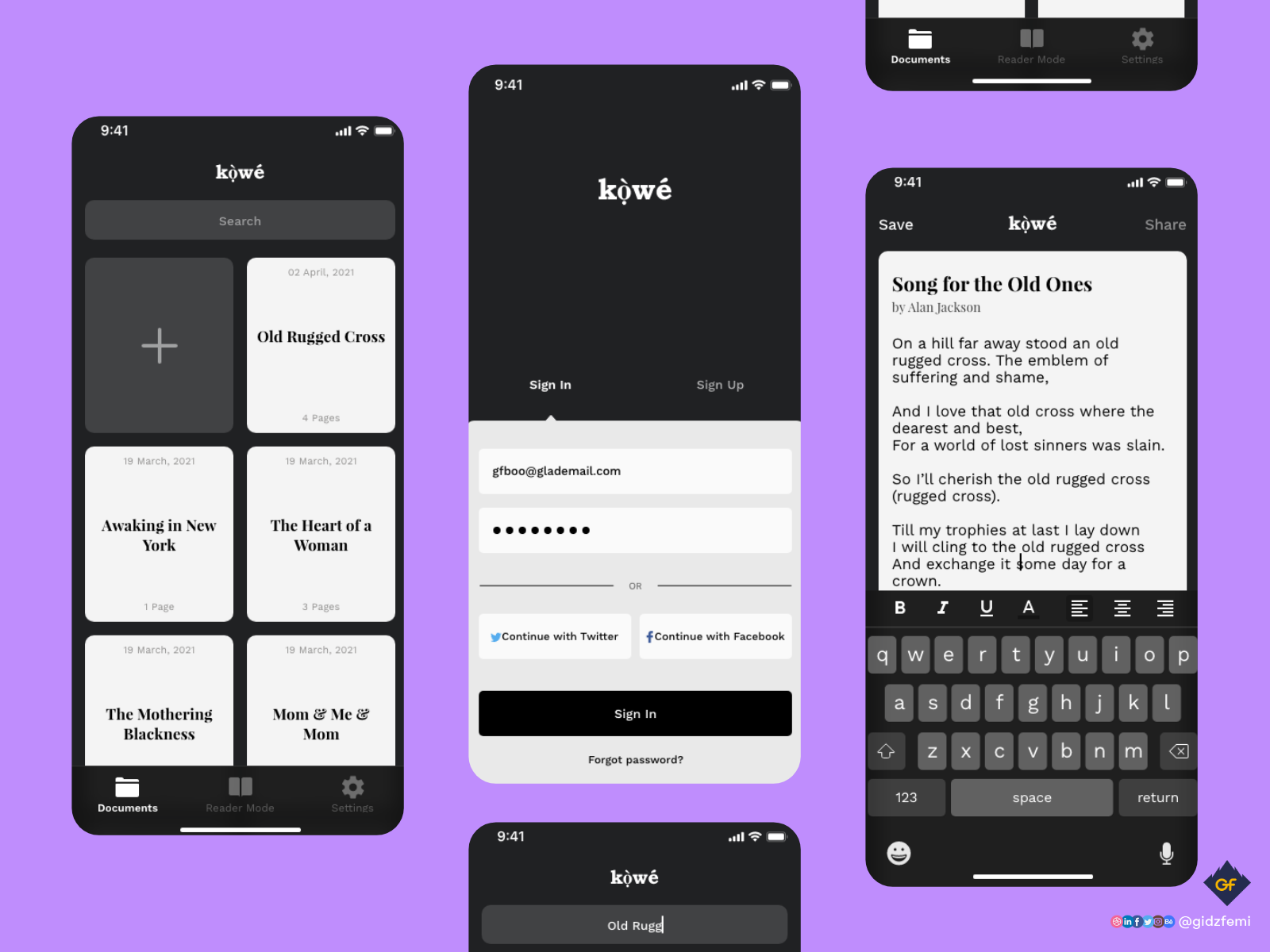 A note taking app by Gidz Femi Badejo on Dribbble