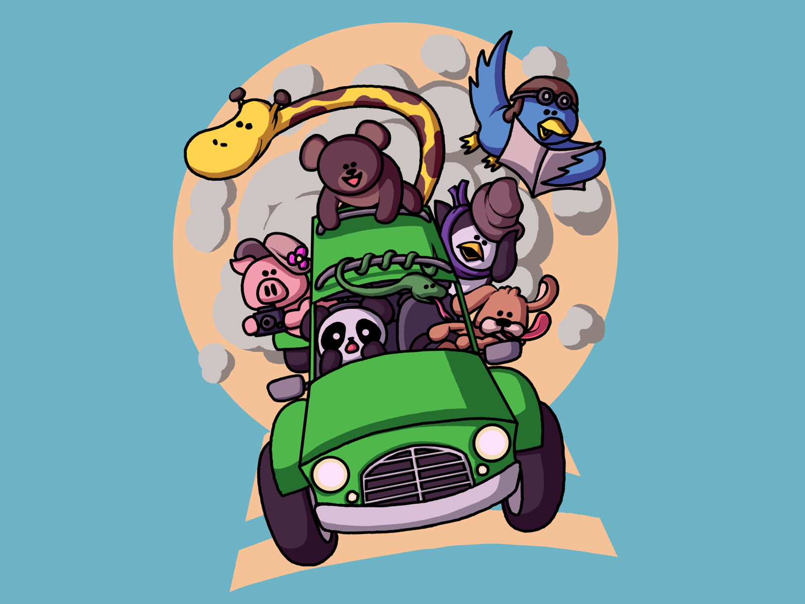 Critters on the Road by Broghan on Dribbble