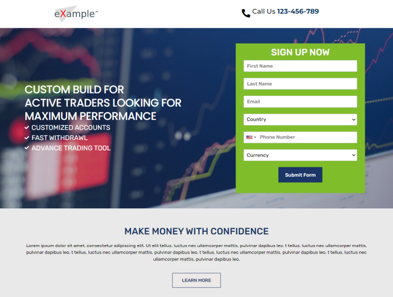 Trading Landing Page by Rafi on Dribbble