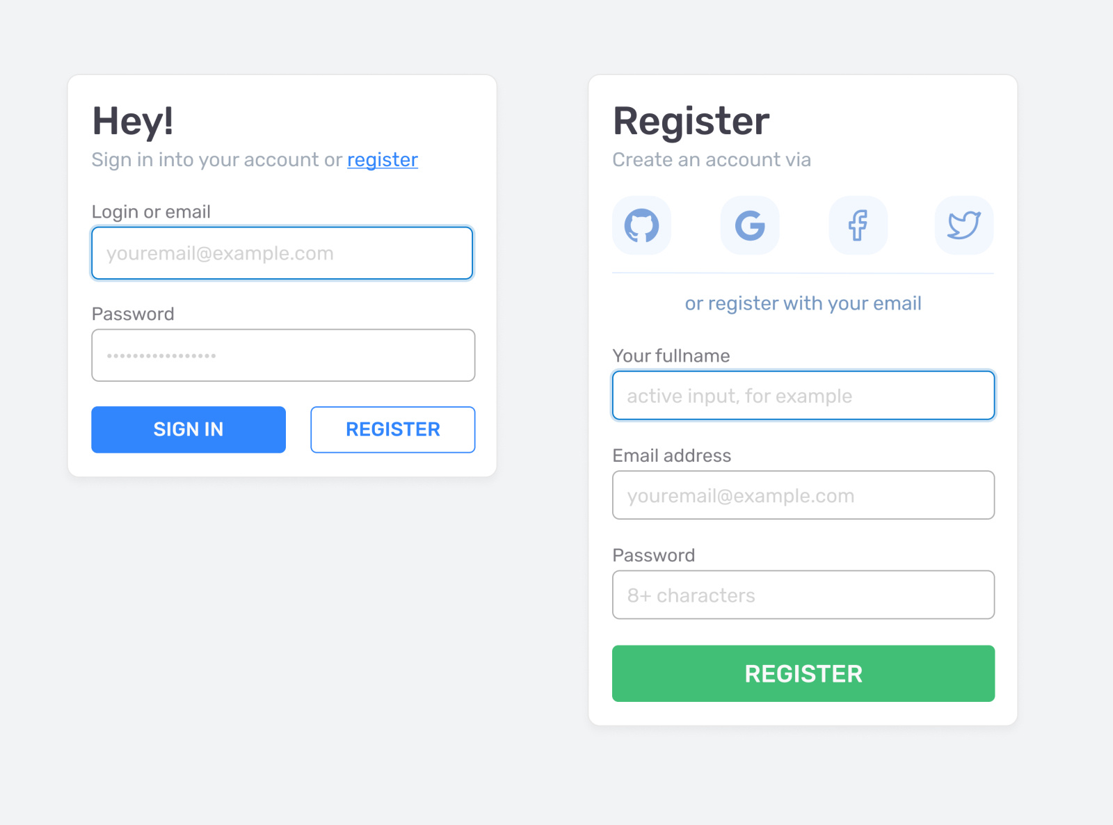 Login & Register forms in modal windows by Dmitriy N. on Dribbble