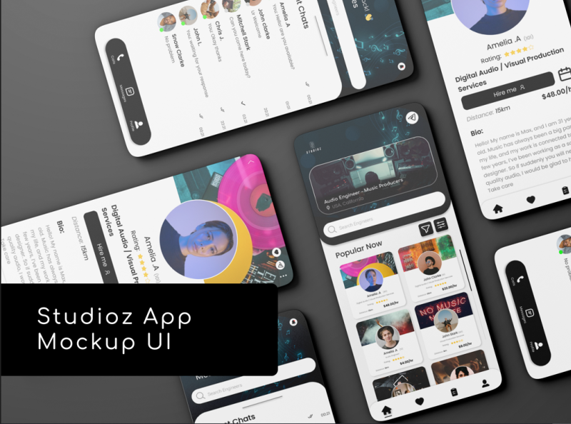 Studios App Mockup UI by Muhammad Haseeb on Dribbble