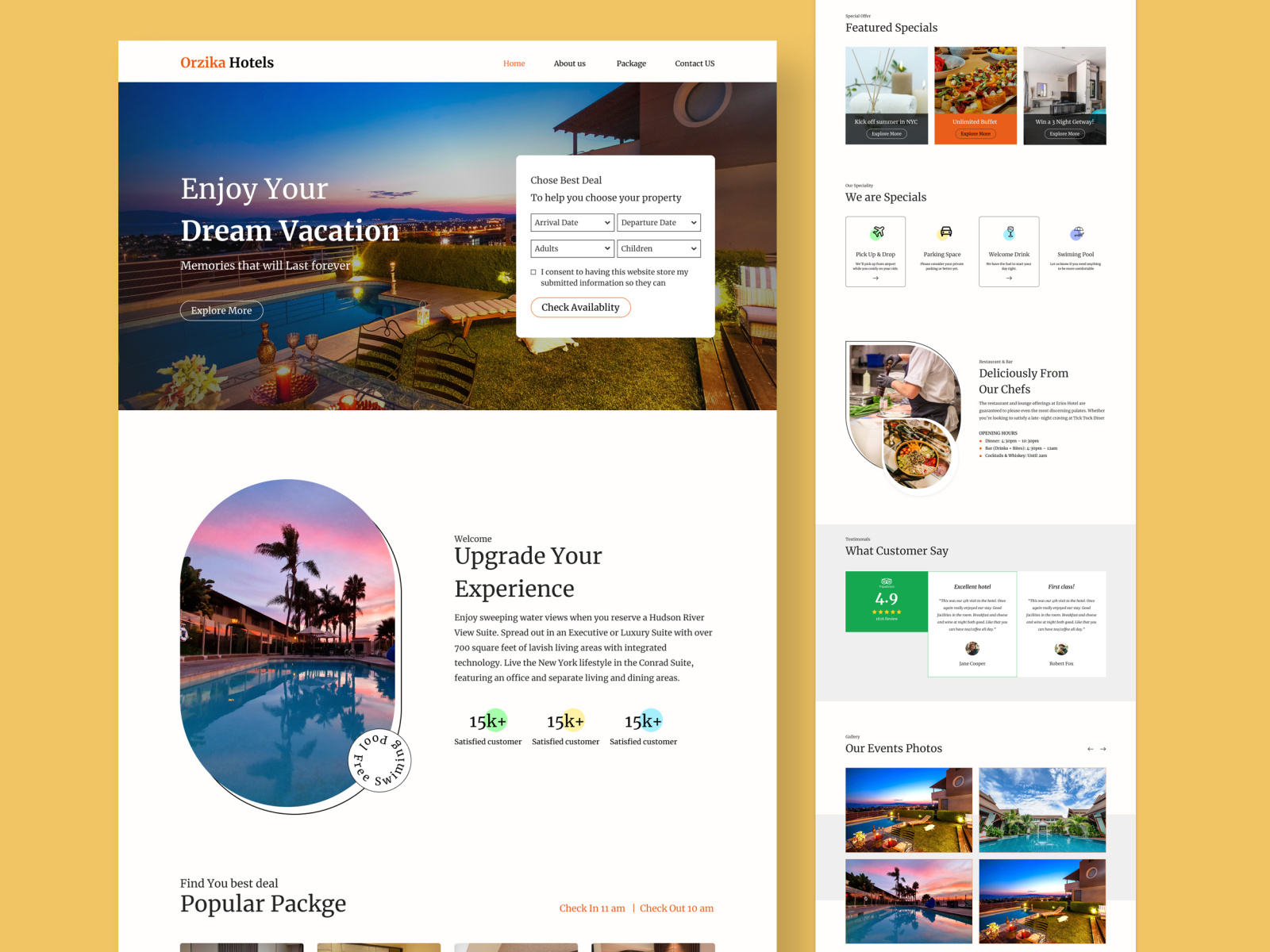 Hotel & Resort Landing Page Ui /UX Design by Tousifa Sabrin Sadia on ...