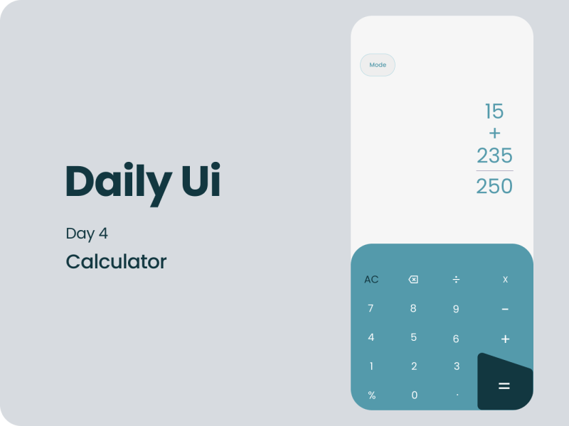 Daily UI Challenge / Day 4 Calculator by Joseph Safwat on Dribbble