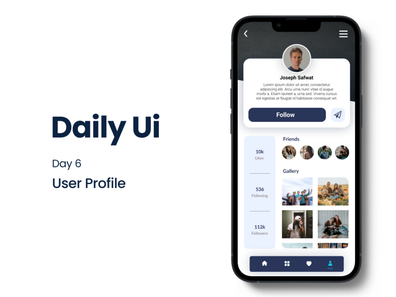 Daily UI / Day 6 User Profile by Joseph Safwat on Dribbble