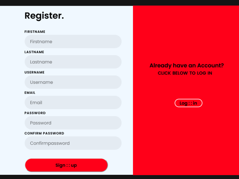 A Basic register User Interface. by Saran Srini on Dribbble