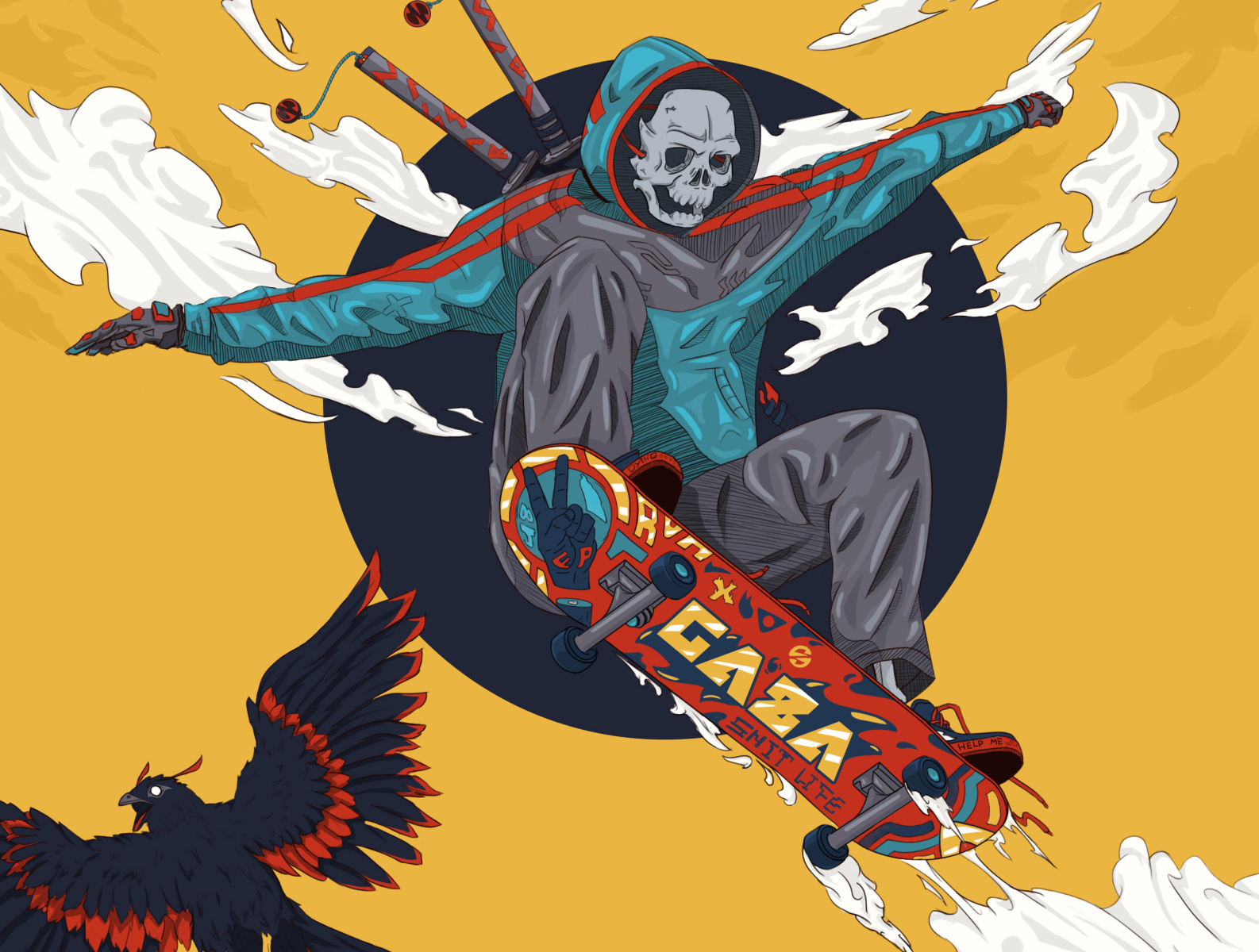 Skating "fly away" by sary nassar on Dribbble