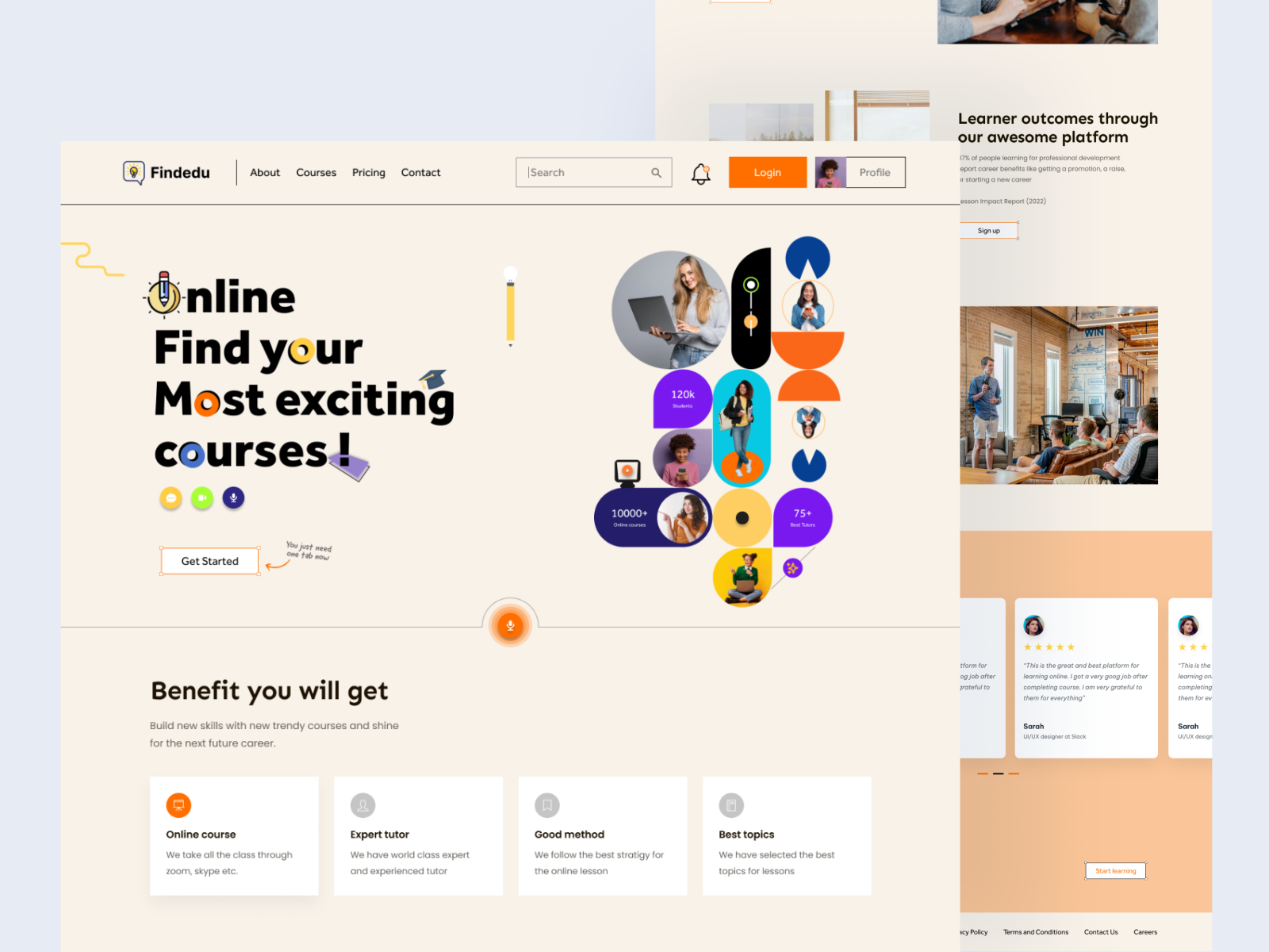 eLearning landing page by Dipto Dhor on Dribbble